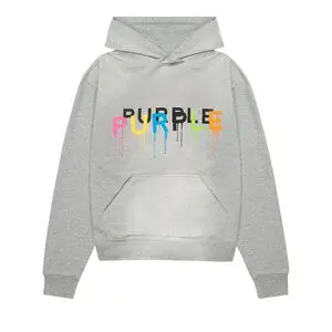 PURPLE BRAND Heather French Terry Hoodie - Grey