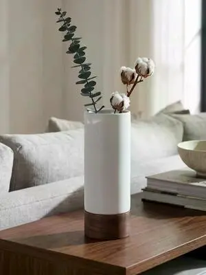 ENZO DE GASPERI Cylindrical Wooden-base Vase