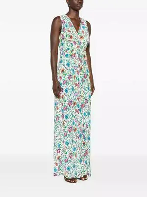 Diane Von Furstenberg Floral Print V-neck Maxi Dress