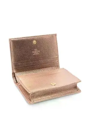 Valentino Garavani Vlogo Metallic Leather Wallet