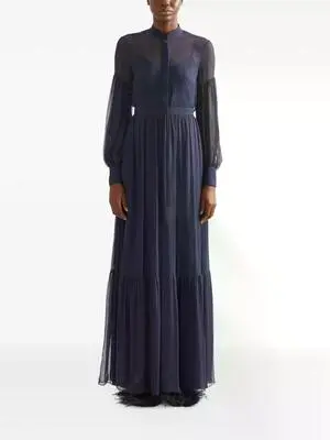 Erdem Sheer Blouson-sleeve Blouse