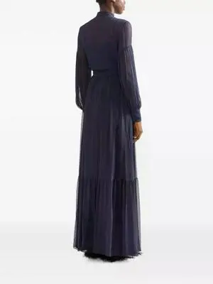 Erdem Sheer Blouson-sleeve Blouse