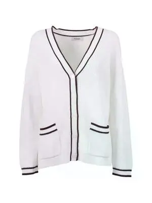 KANGRA Sequin-embellished Striped Trim Cardigan