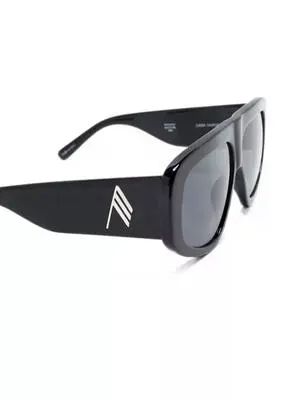 Attico X Linda Farrow Geometric Frame Sunglasses - Black