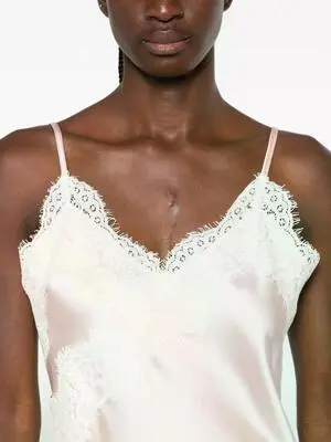 VICOLO Lace-trim Asymmetric Mini Dress