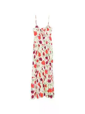 Diane Von Furstenberg Floral Print Tiered Maxi Dress