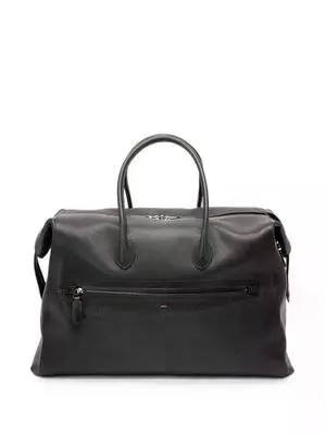 Santoni Grained Leather Holdall - Green