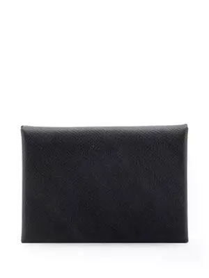 Hermès Calvi Duo Epsom Card Holder - Black