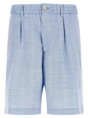 Brunello Cucinelli Chevron Textured Bermuda Shorts - Blue