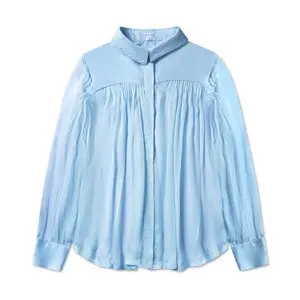 ESCALE Sheer Sleeve Blouse - Blue