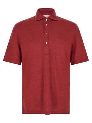 Brunello Cucinelli Polo Jersey Mélange - Red