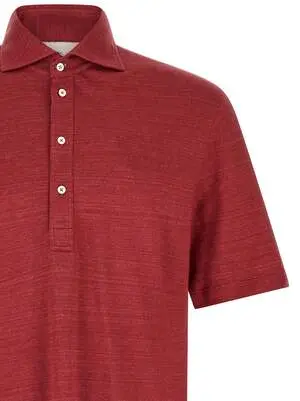 Brunello Cucinelli Polo Jersey Mélange - Red