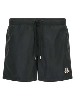 Moncler Logo Patch Swim Shorts - Black