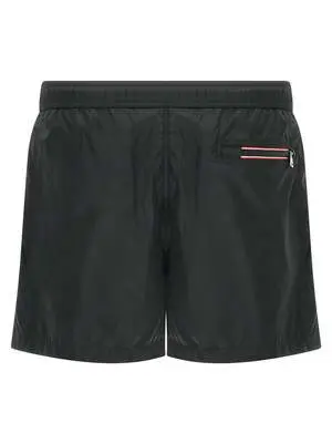 Moncler Logo Patch Swim Shorts - Black