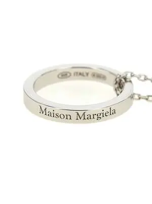 MAISON MARGIELA Engraved Logo Ring Pendant Necklace - Silver