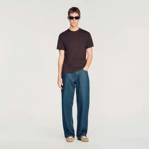 Sandro Cotton Logo T-shirt Chocolate
