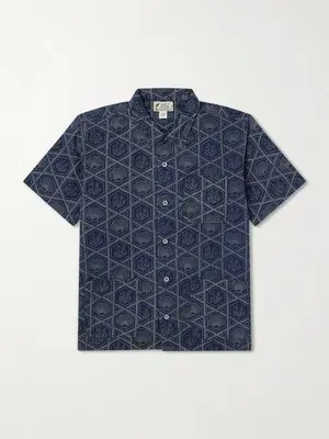 Ralph Lauren Printed Linen And Cotton-blend Shirt - Blue