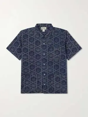 Ralph Lauren Printed Linen And Cotton-blend Shirt - Navy