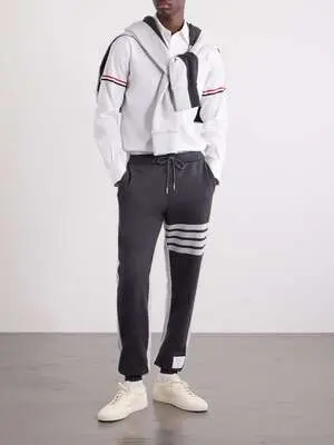 Thom Browne Tapered Striped Cotton-jersey Sweatpants