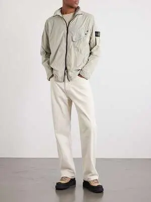 Stone Island Logo-appliquéd Garment-dyed Shell Jacket