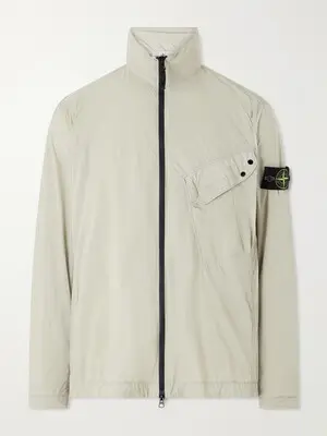 Stone Island Logo-appliquéd Garment-dyed Shell Jacket - Neutrals