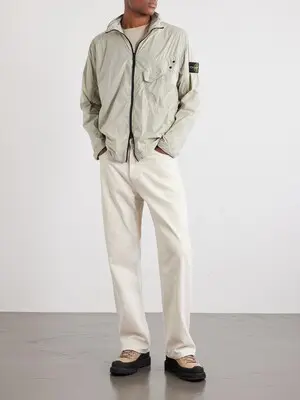 Stone Island Logo-appliquéd Garment-dyed Shell Jacket