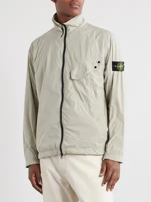Stone Island Logo-appliquéd Garment-dyed Shell Jacket