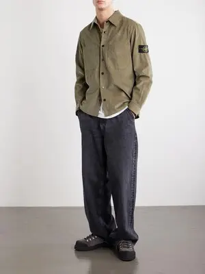 Stone Island Logo-appliquéd Organic Cotton-corduroy 880 Shirt