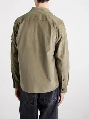 Stone Island Logo-appliquéd Organic Cotton-corduroy 880 Shirt