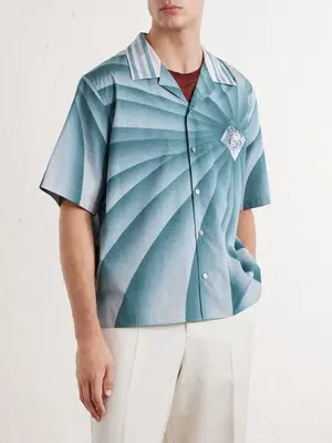Versace Camp-collar Cotton-poplin Shirt
