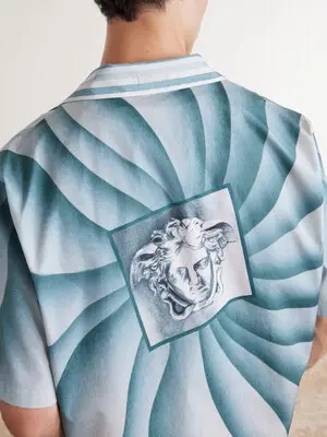 Versace Camp-collar Cotton-poplin Shirt