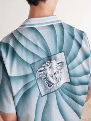 Versace Camp-collar Cotton-poplin Shirt