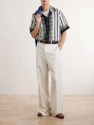 Versace Striped Silk-crepe De Chine Shirt