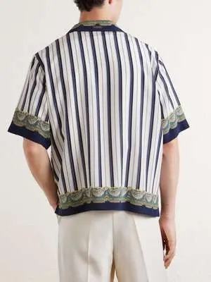 Versace Striped Silk-crepe De Chine Shirt