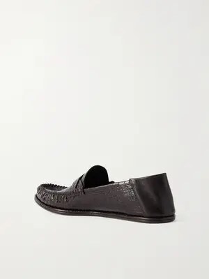 TOM FORD Sebastian Croc-effect Leather Loafers