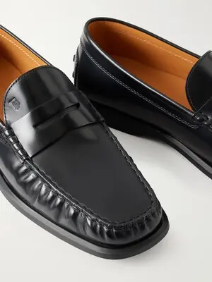 TOD'S Logo-debossed Gathered Leather Loafers