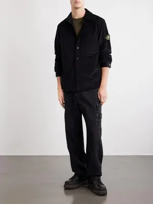 Stone Island Logo-appliquéd Cotton Corduroy Shirt