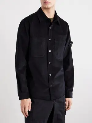 Stone Island Logo-appliquéd Cotton Corduroy Shirt