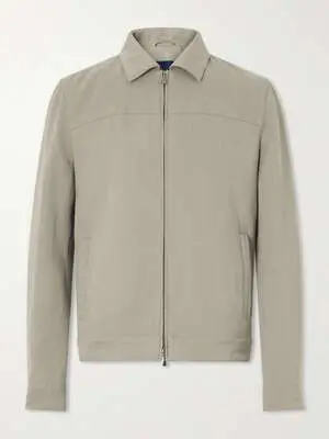 Thom Sweeney Linen Bomber Jacket - Brown