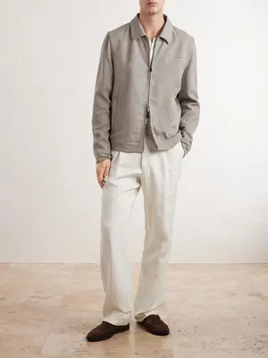 Thom Sweeney Linen Bomber Jacket