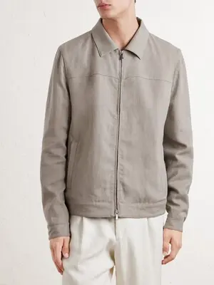 Thom Sweeney Linen Bomber Jacket