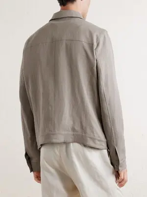 Thom Sweeney Linen Bomber Jacket
