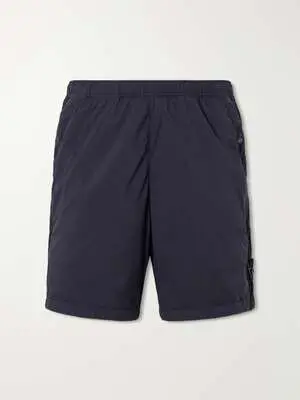 Stone Island Straight-leg Logo-appliquéd Garment-dyed Shell Shorts