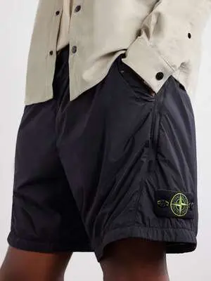 Stone Island Straight-leg Logo-appliquéd Garment-dyed Shell Shorts