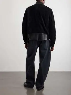 Sacai Leather-trimmed Suede Jacket