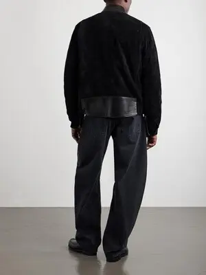 Sacai Leather-trimmed Suede Jacket