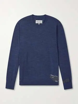 MAISON MARGIELA Wool-blend Mended Sweater - Blue