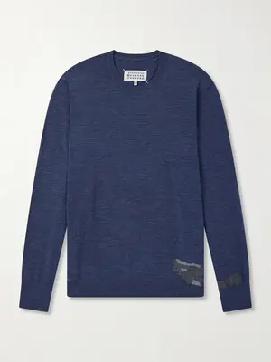MAISON MARGIELA Wool-blend Mended Sweater - Blue