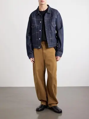 LEMAIRE Straight-leg Belted Cotton-twill Trousers