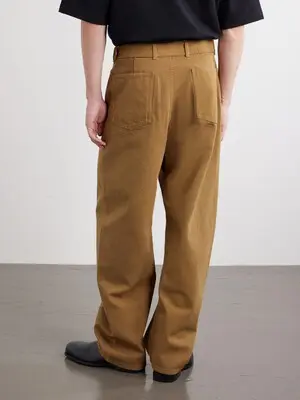LEMAIRE Straight-leg Belted Cotton-twill Trousers